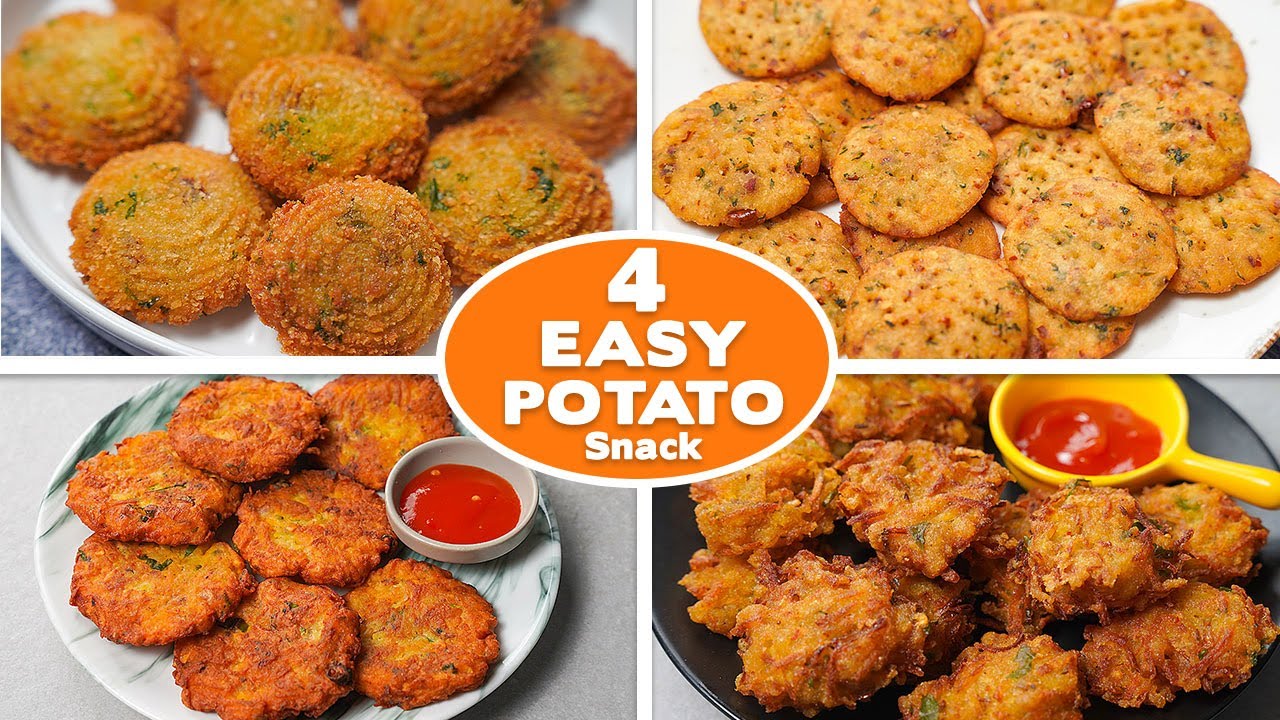 4 EASY POTATO SNACKS RECIPE | | Potato Spiral Recipe | Crispy Potato ...