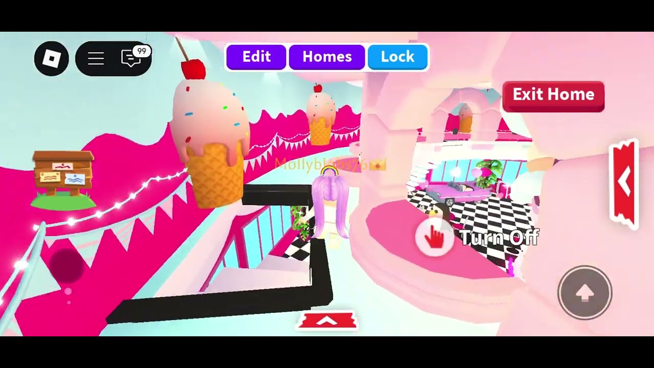 Balcony and rooms Ice Cream House pt2 @PlayAdoptMe #adoptmeroblox # ...