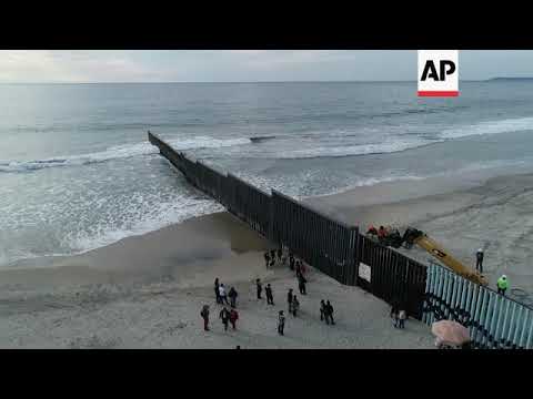 Drone aerials of US-Mexico border - YouTube