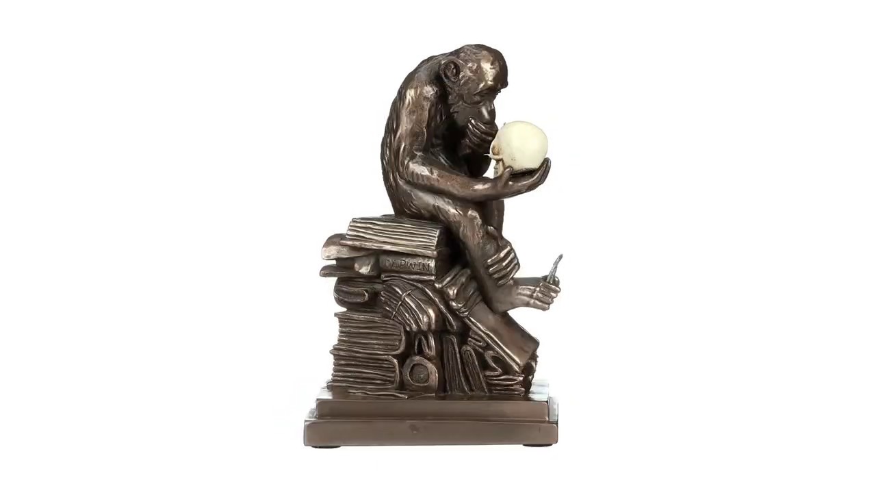 Design Toscano's Darwin's Ape Sculpture - YouTube