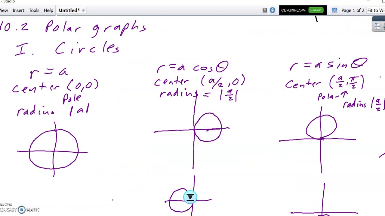 Calc polar graph p1 - YouTube