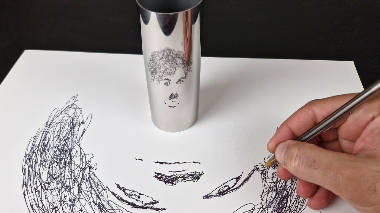 How to Draw Charlie Chaplin | Anamorphic Art - YouTube