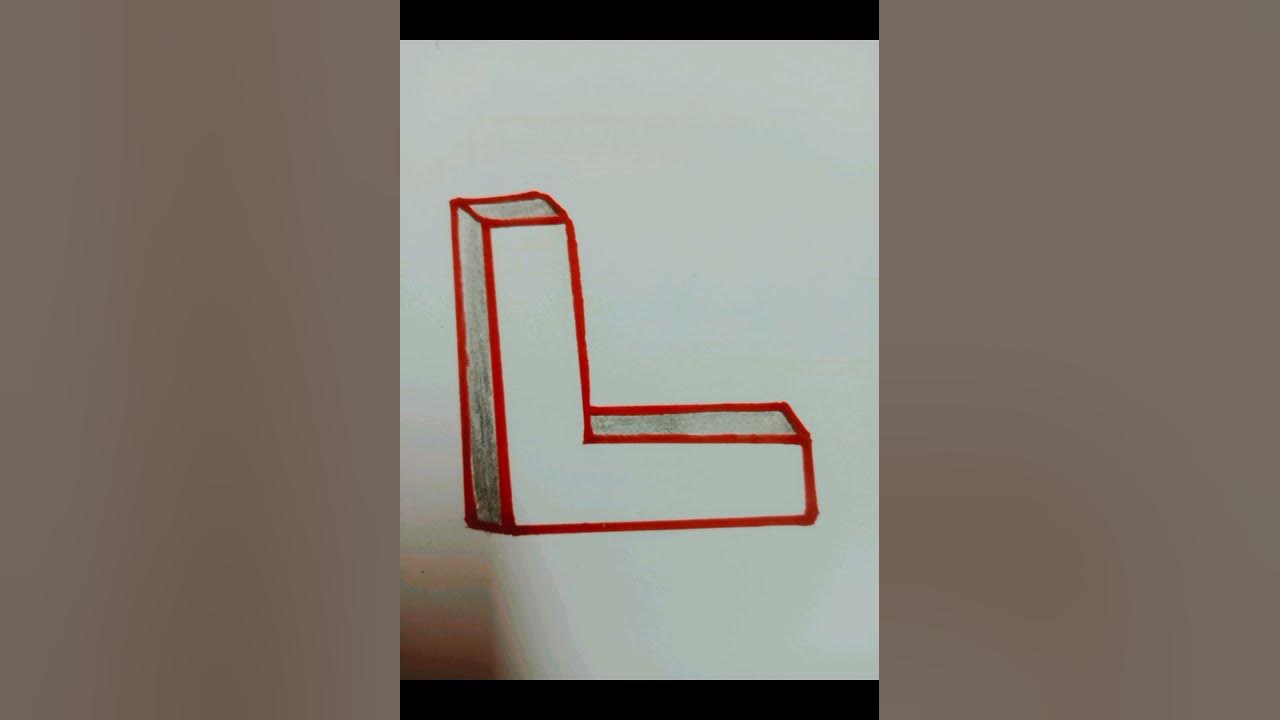 HOW TO DRAW L 3D CAPITAL LETTER ( L )DRAWING EASY TO DRAW#vairal#artist ...