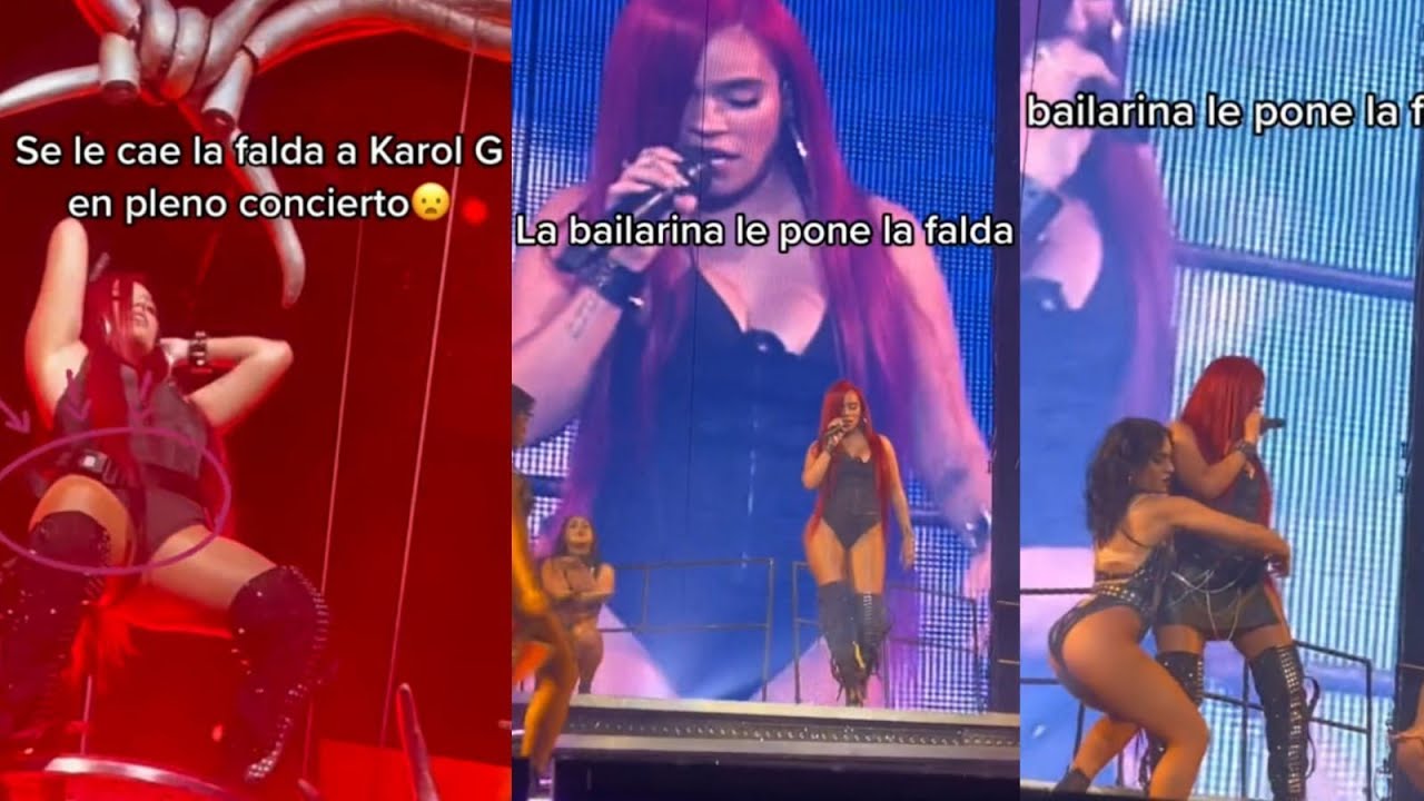 A Karol G se le cae la falda en pleno concierto y está fue su reacción ...
