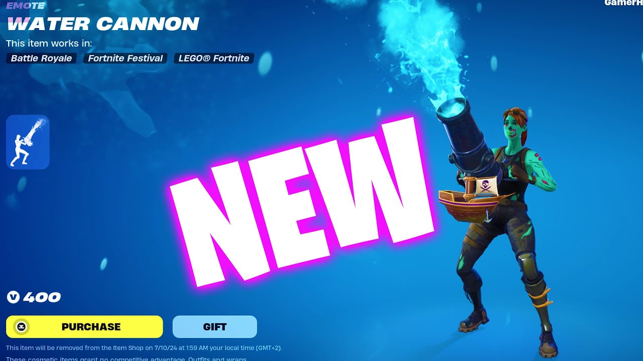 Fortnite NEW Water Cannon Emote in Item Shop Today Live [July 7th, 2024 ...