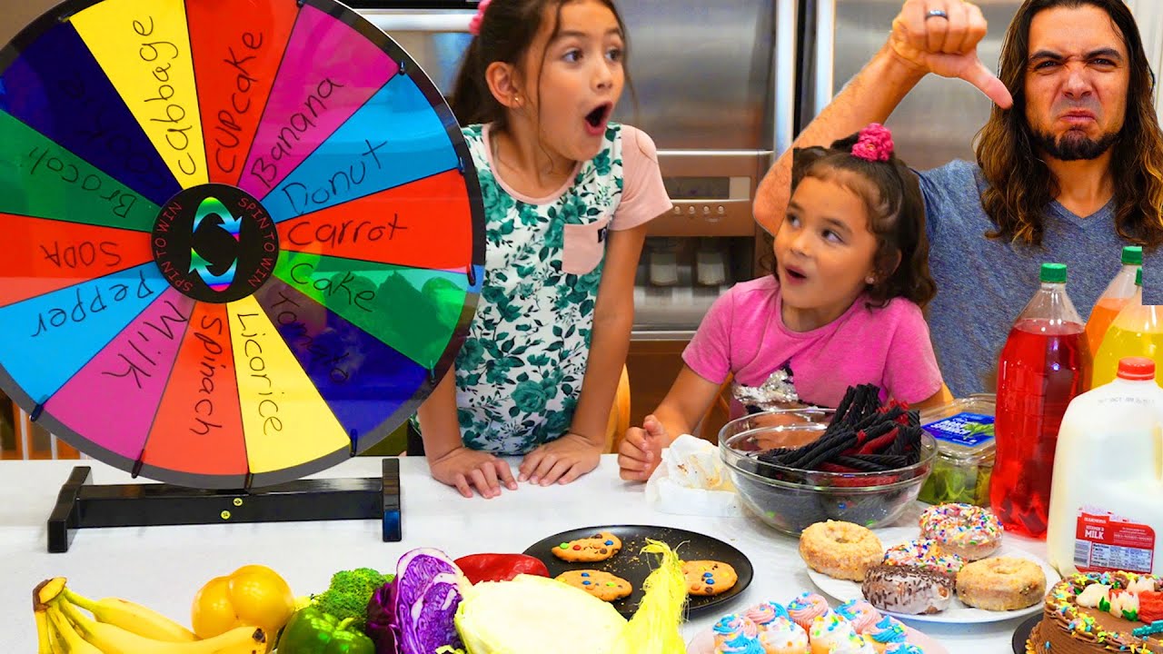 Crazy Food Challenge! Spin to Eat - YouTube