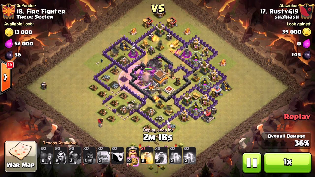 gowipe attack on th8 coc - YouTube