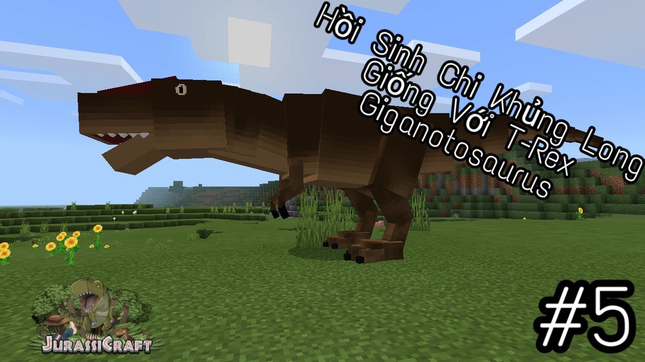 MINECRAFT PE CÔNG VIÊN KHỦNG LONG #5 HỒI SINH GIGANOTOSAURUS VÀ MỘT ...