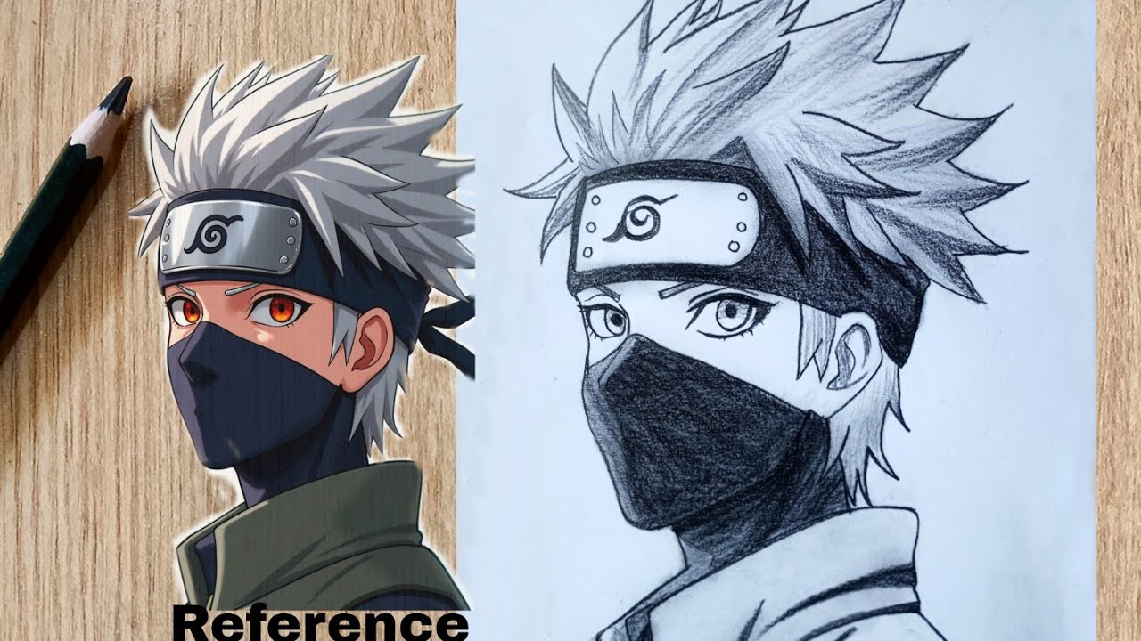 How to draw Kakashi Hatake | Naruto Drawing Tutorial step by step ...