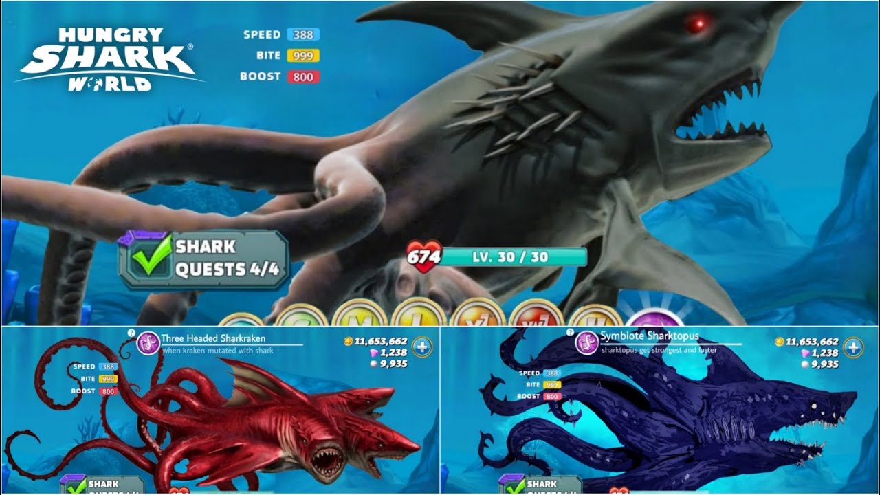 ALL SHARKTOPUS FAMILY! - CONCEPT SHARK FOR HUNGRY SHARK WORLD - YouTube