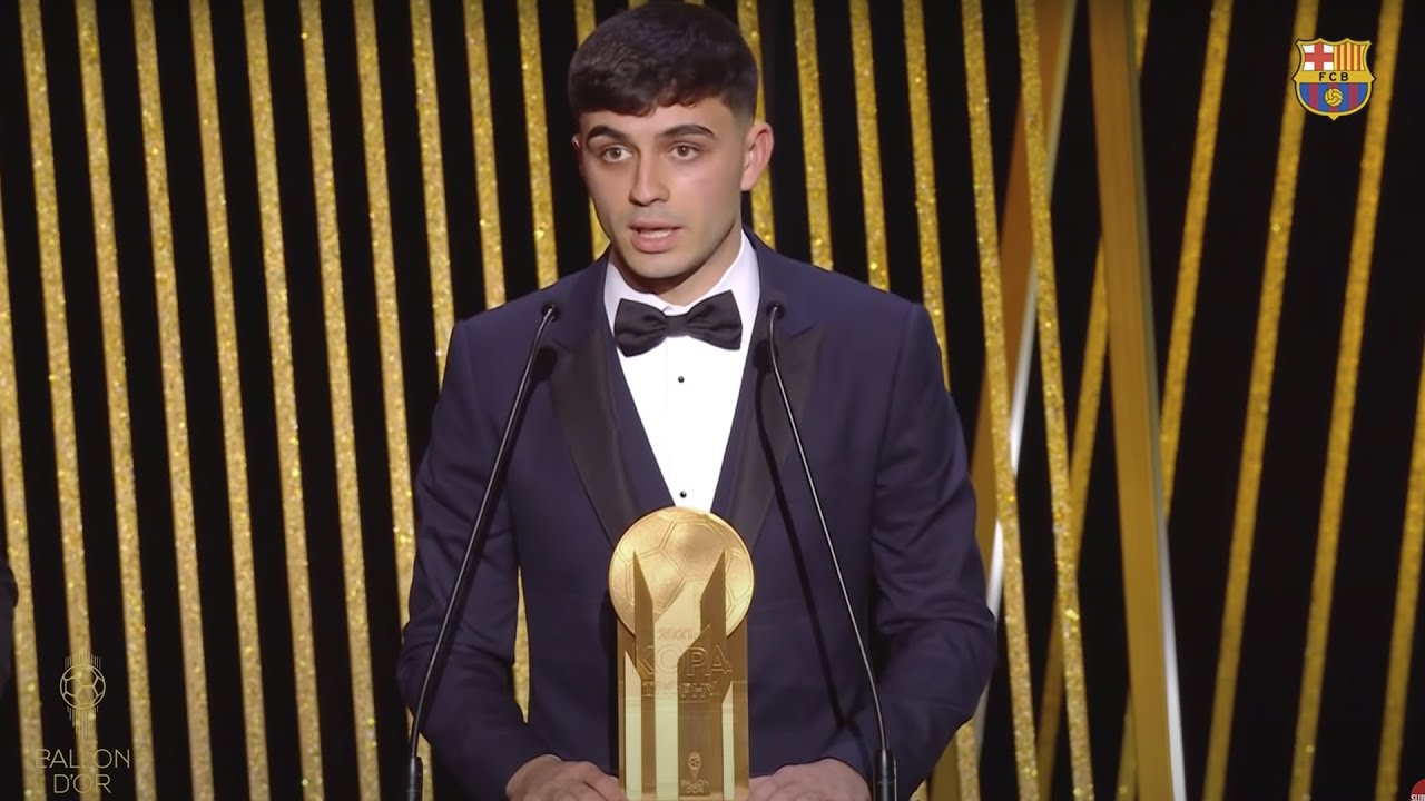 PEDRI WINS KOPA TROPHY!!! (BALLON D'OR 2021) 🏆🔵🔴 - YouTube
