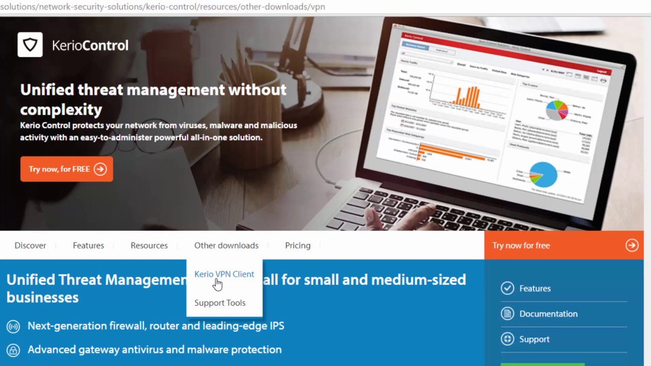 Kerio Control UTM v9.3 - 42 - Download VPN client software - YouTube