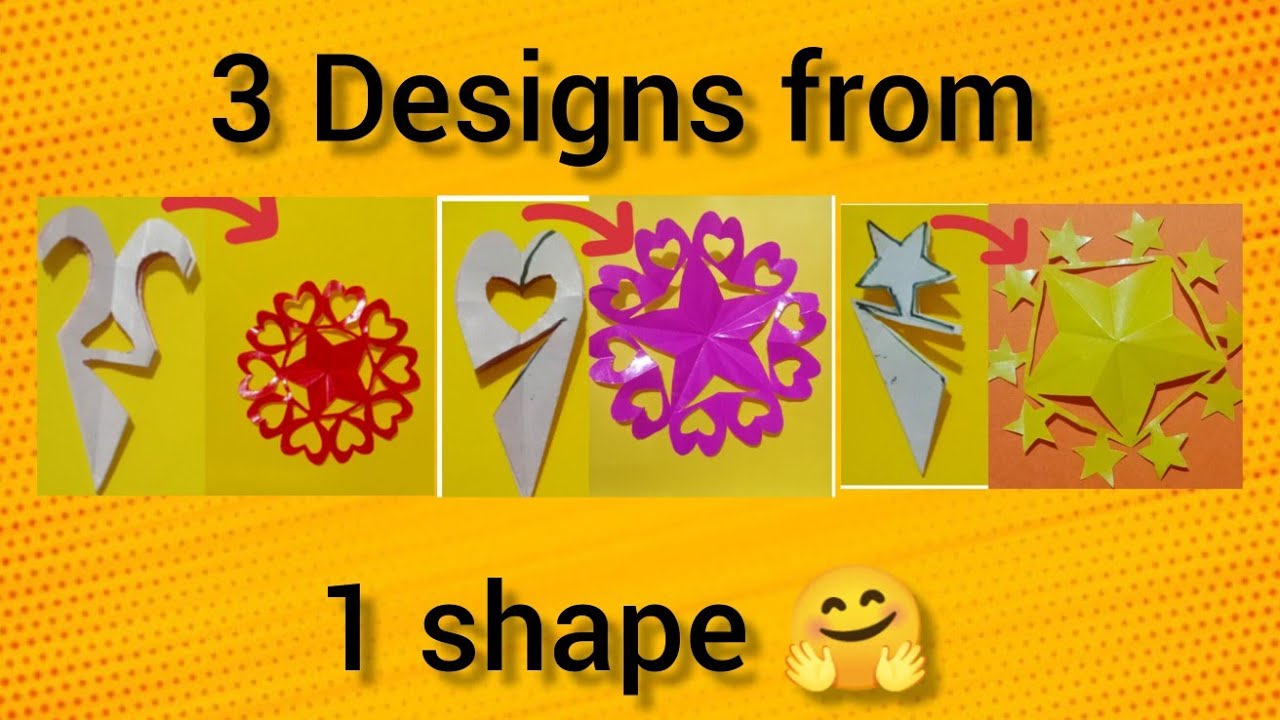 How To make different designs in one shape paper folding || 3 different ...