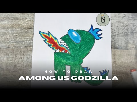 How to draw Among us Godzilla / easy drawing for kids