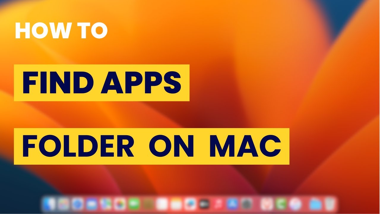 How To Find the Applications Folder on Mac Os - YouTube
