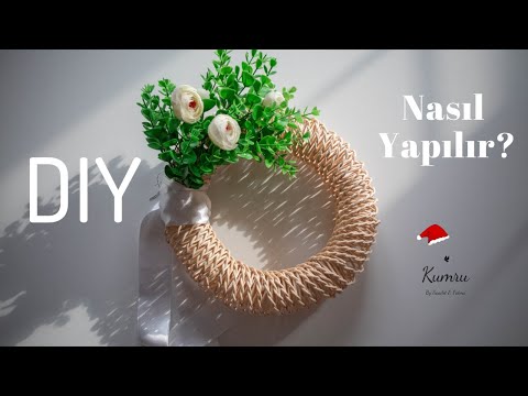 Rattan Noel Çelengi Yapımı- DIY Rattan Kapı Dekorasyonu, Rattan halka daire yuvarlak - wicker, weave