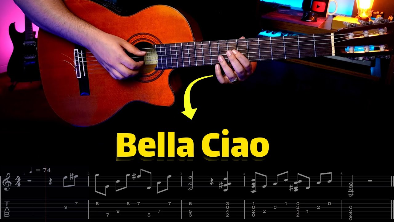How To Play Bella Ciao Music On Guitar | Easy Money Heist Theme Guitar ...