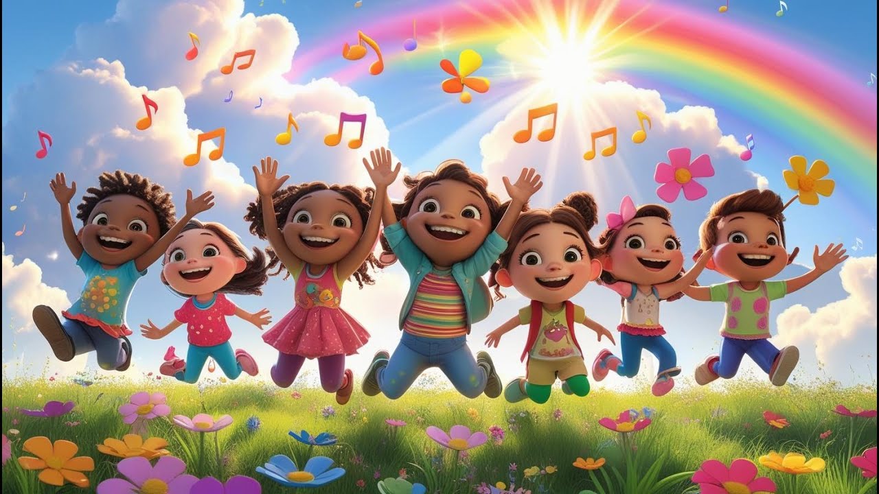 If You Are Happy And You Know It Song R1E0107 | Classic Nursery Rhyme ...