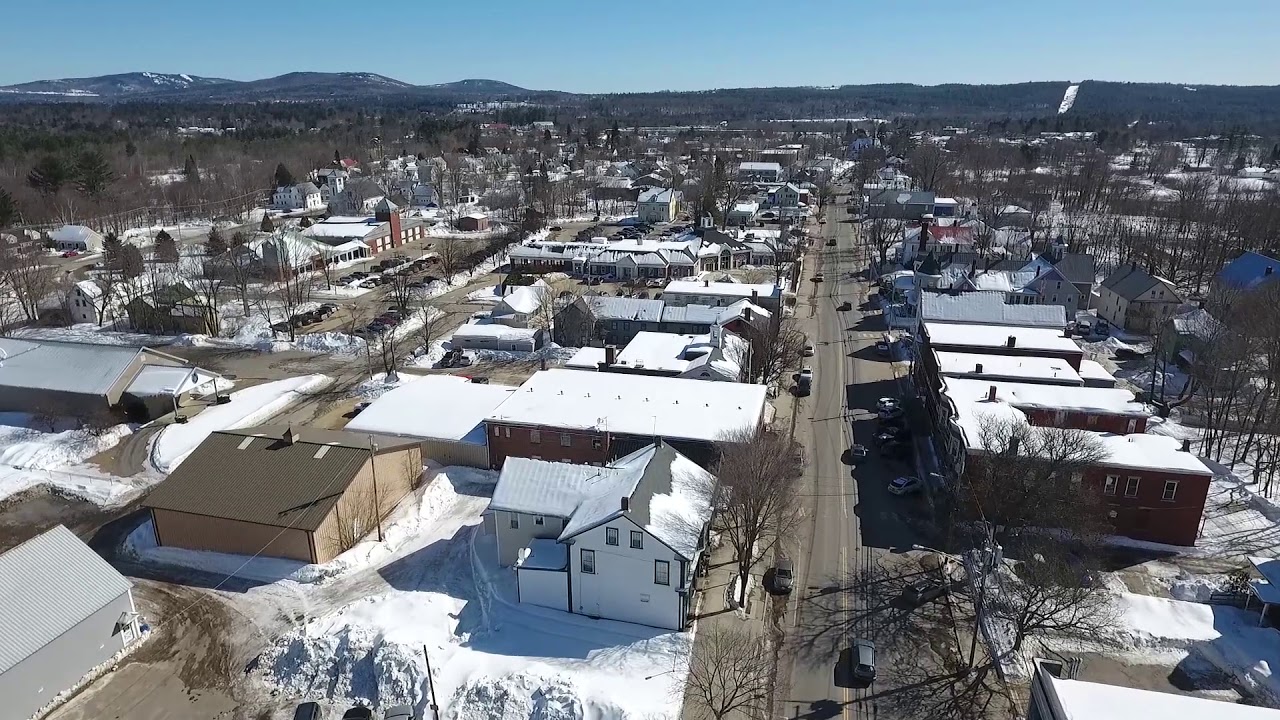 A flight down Main Street in Norway, Maine - YouTube