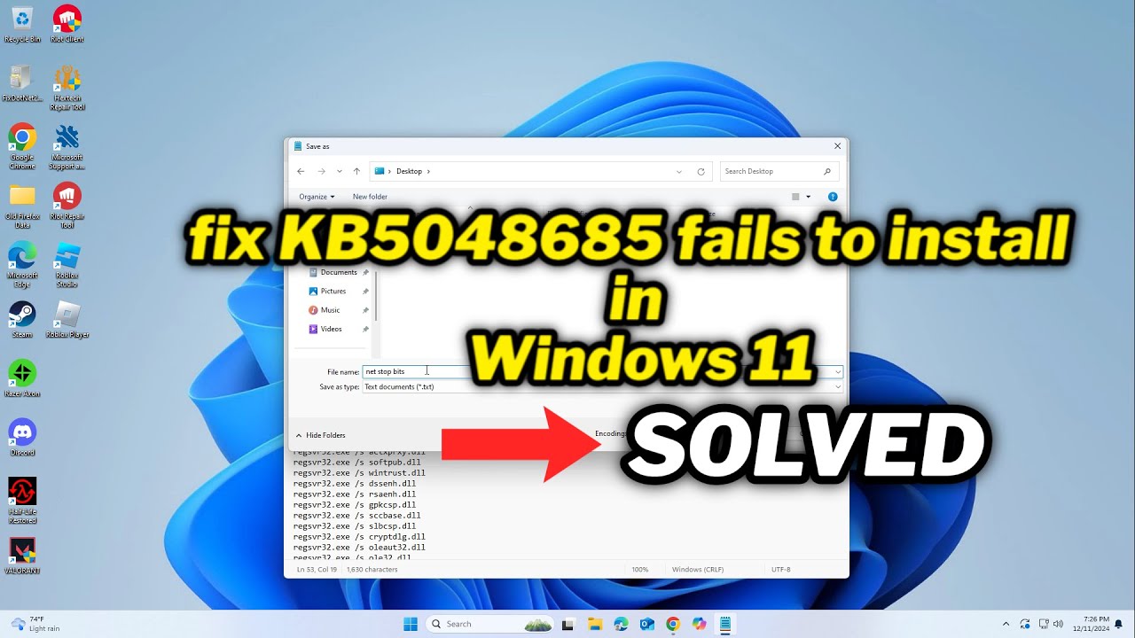(FIXED) KB5048685 fails to install in Windows 11 - YouTube