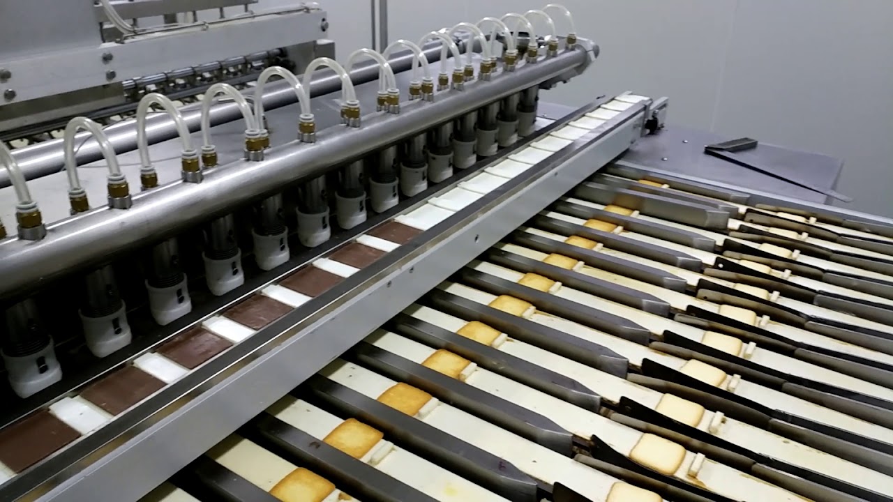 APEX white lovers cookies production line - YouTube
