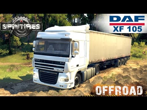 SpinTires DAF XF 105 Truck Stuck in Mud
