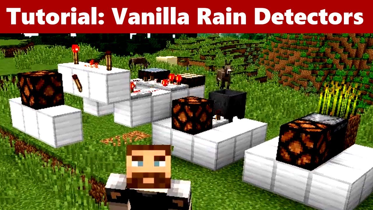 Minecraft Vanilla Rain Detectors (Tutorial, all versions) - YouTube