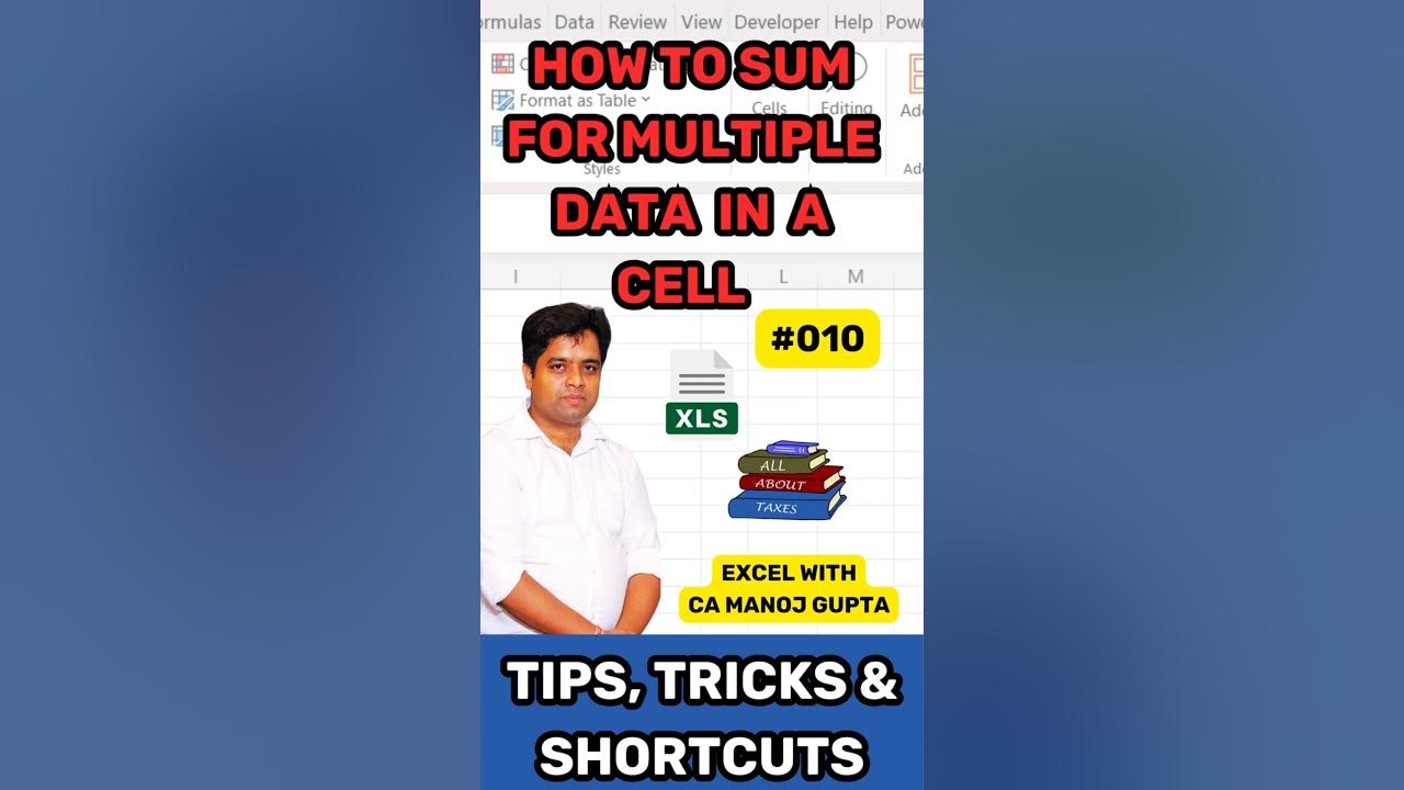 How to Sum for Multiple Data in a Cell #excel #exceltips #exceltricks #excelshortcuts - YouTube