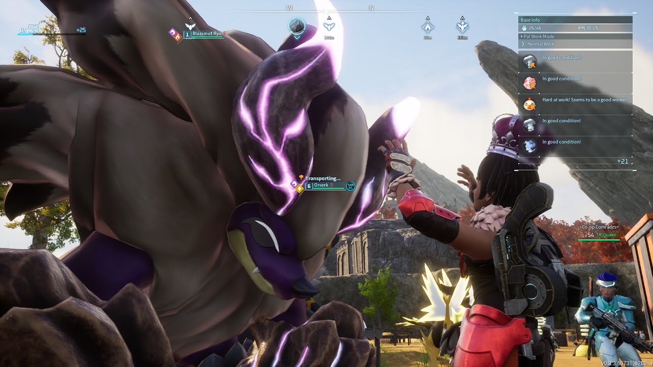 Raid Boss Blazamut Ryu And Max Level Moves! Modded Palworld Full ...