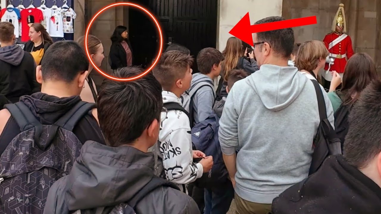 BIG MISTAKE! When the King's Guard STOMPS his foot as woman crosses the ...