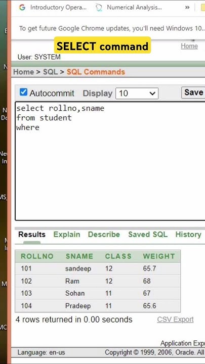 Select Command In Sql Selectcommand Dmlcommand Selectclause Youtube