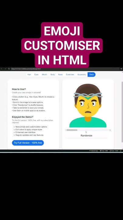 Emoji Customizer in HTML and CSS #shorts - YouTube