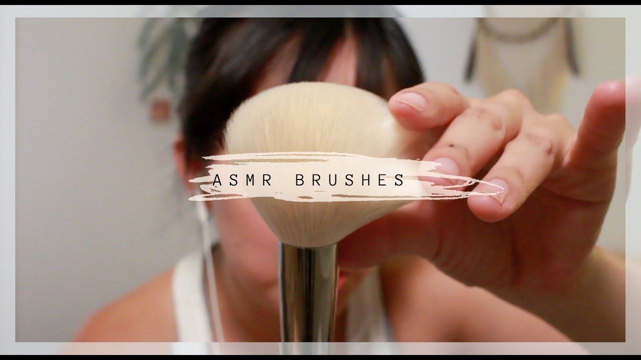 Relaxing Whispers ASMR makeup brush collection with light tapping - YouTube
