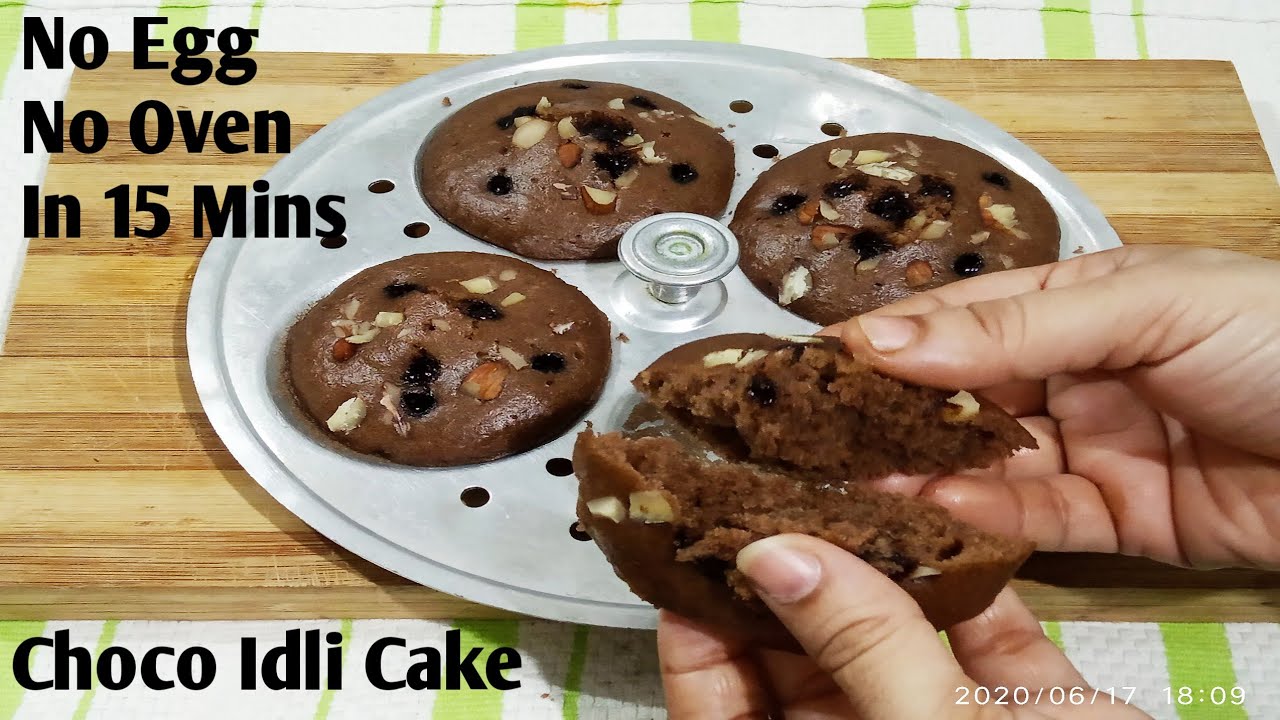 Chocolate Idli Cake Without Oven, Egg, In 15 Mins / Steam Choco Idli ...