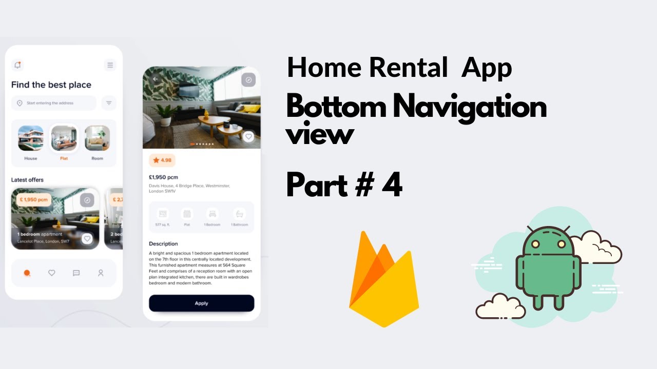 Bottom Navigation View | Home Rental APP Android - YouTube