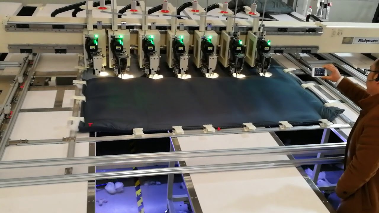 Multi Head Quilting Machine with adjustable head distance - YouTube