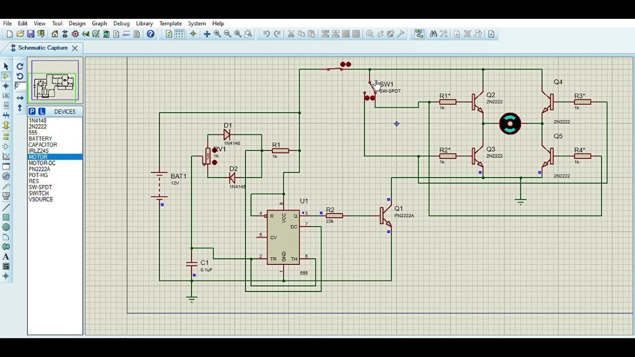 CIRCUITO PWM CON PUENTE H SIMULACION PROTEUS - YouTube