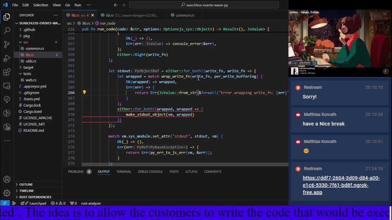 Coding. Rust + WASM for Python editor + safe Python execution on the back-end - YouTube