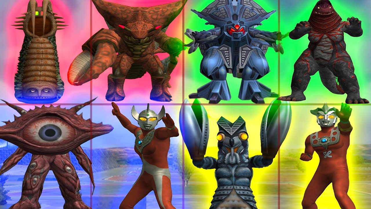 UFE3：Two-tailed monster/Bishop Groka/Odd Eye Q/Ultraman taro VS ...