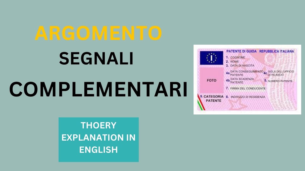 Segnali complementari - Patente B 2024 - YouTube