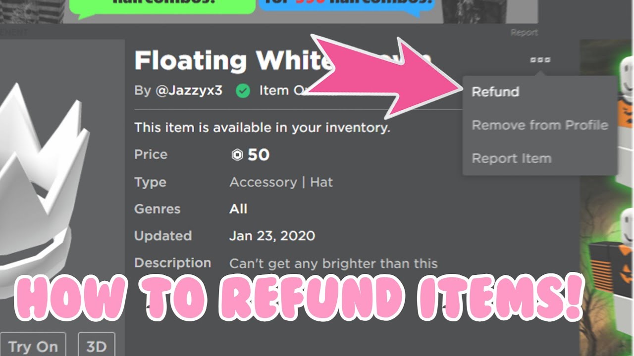 HOW TO REFUND ITEMS ON ROBLOX! 2021 - YouTube