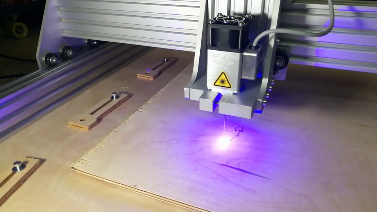 Opt Lasers PLH3D-6W-XF and C-Beam Router Openbuilds Poland - YouTube