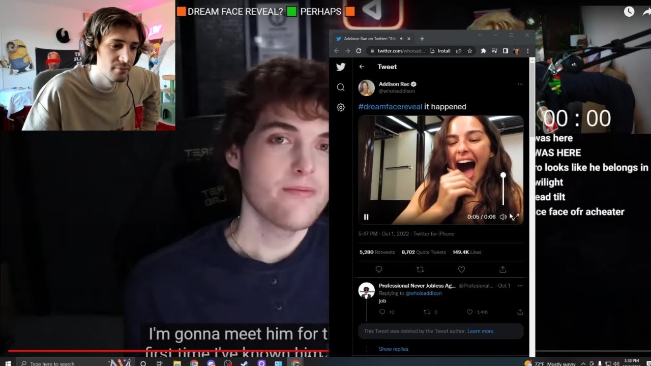 xQc reacts to Addison Rae Dream Face reveal - YouTube