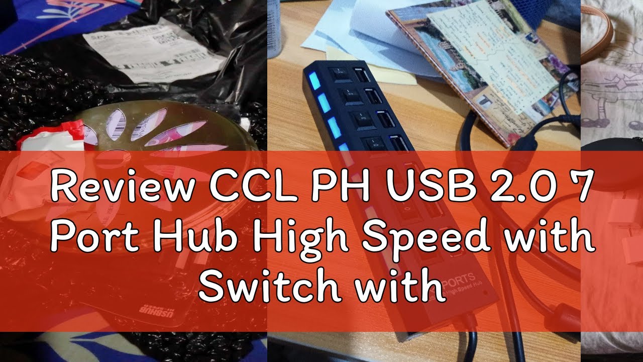 Review CCL PH USB 2.0 7 Port Hub High Speed with Switch with LED Lights ...