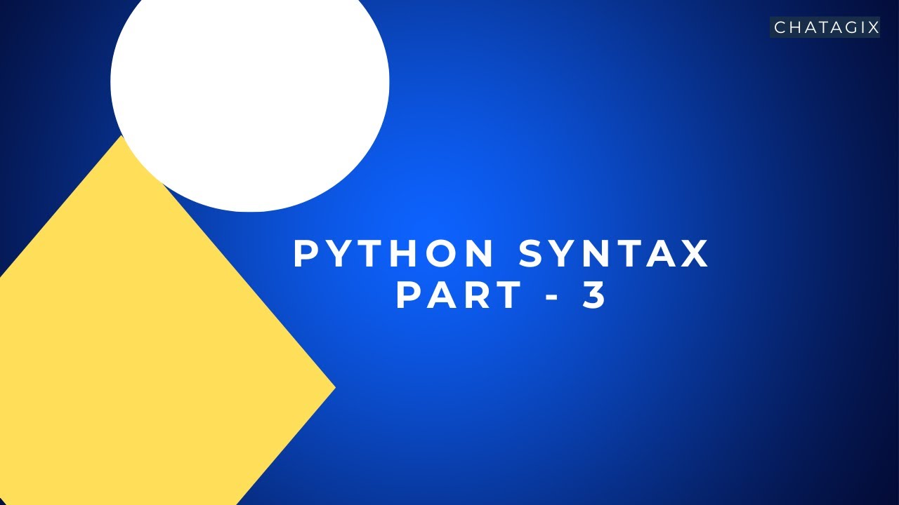 Part - 3 python syntax |Smart Study with AI| - YouTube