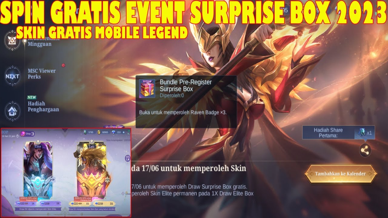 SPIN GRATIS EVENT SURPRISE BOX 2023 MOBILE LEGEND - YouTube