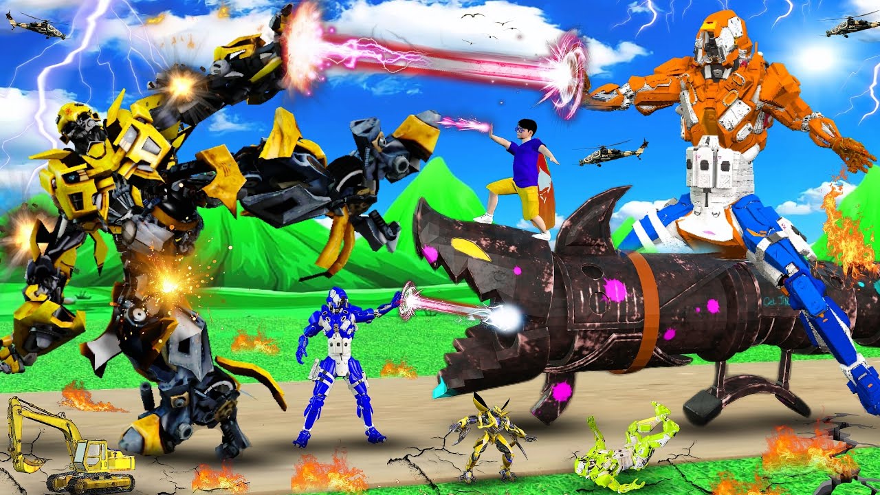 Tractor Robot Vs Vir JCB Robot Vs Safed Sher |Remote Wala Cartoon|Robot ...