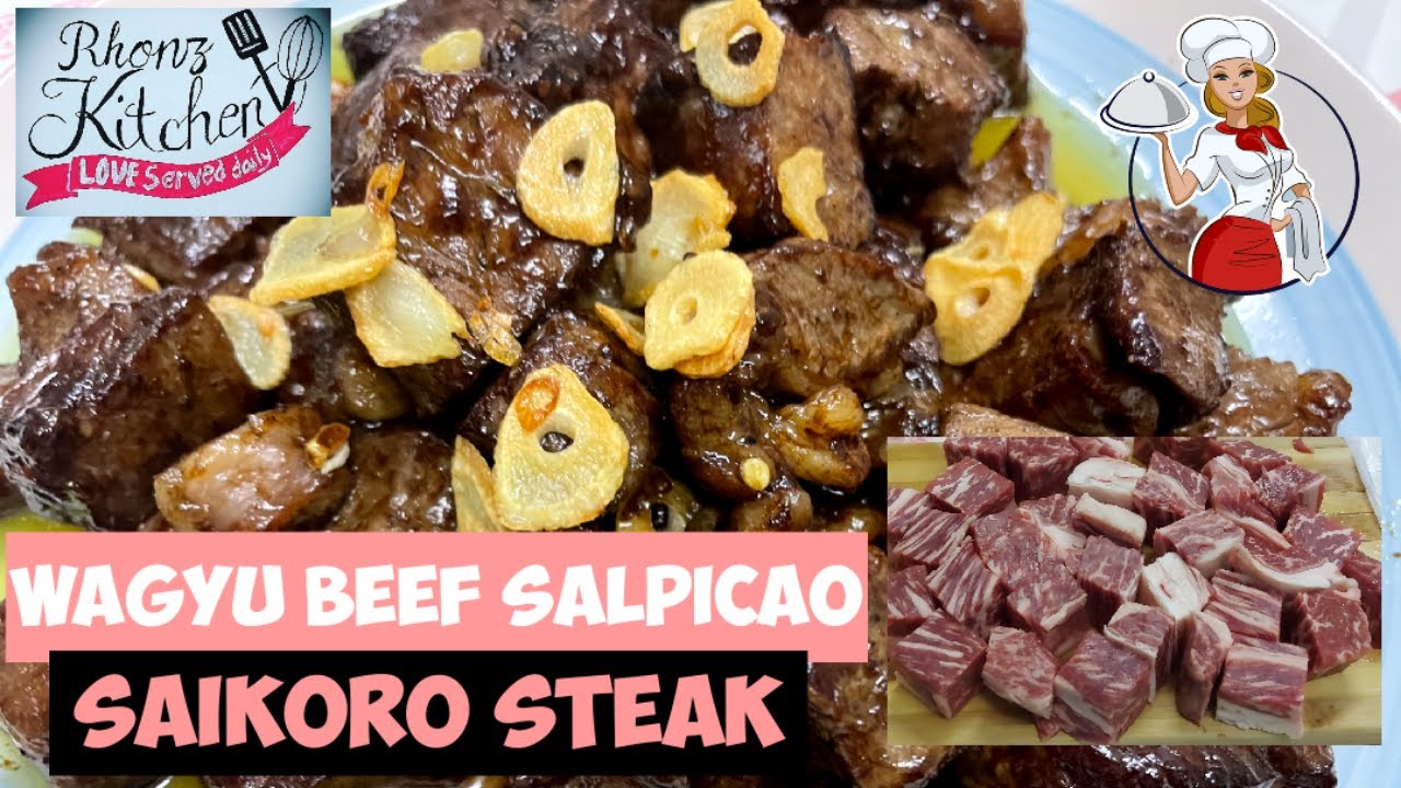 wagyu beef salpicao | saikoro steak | wagyu recipes | rhonz kitchen - YouTube