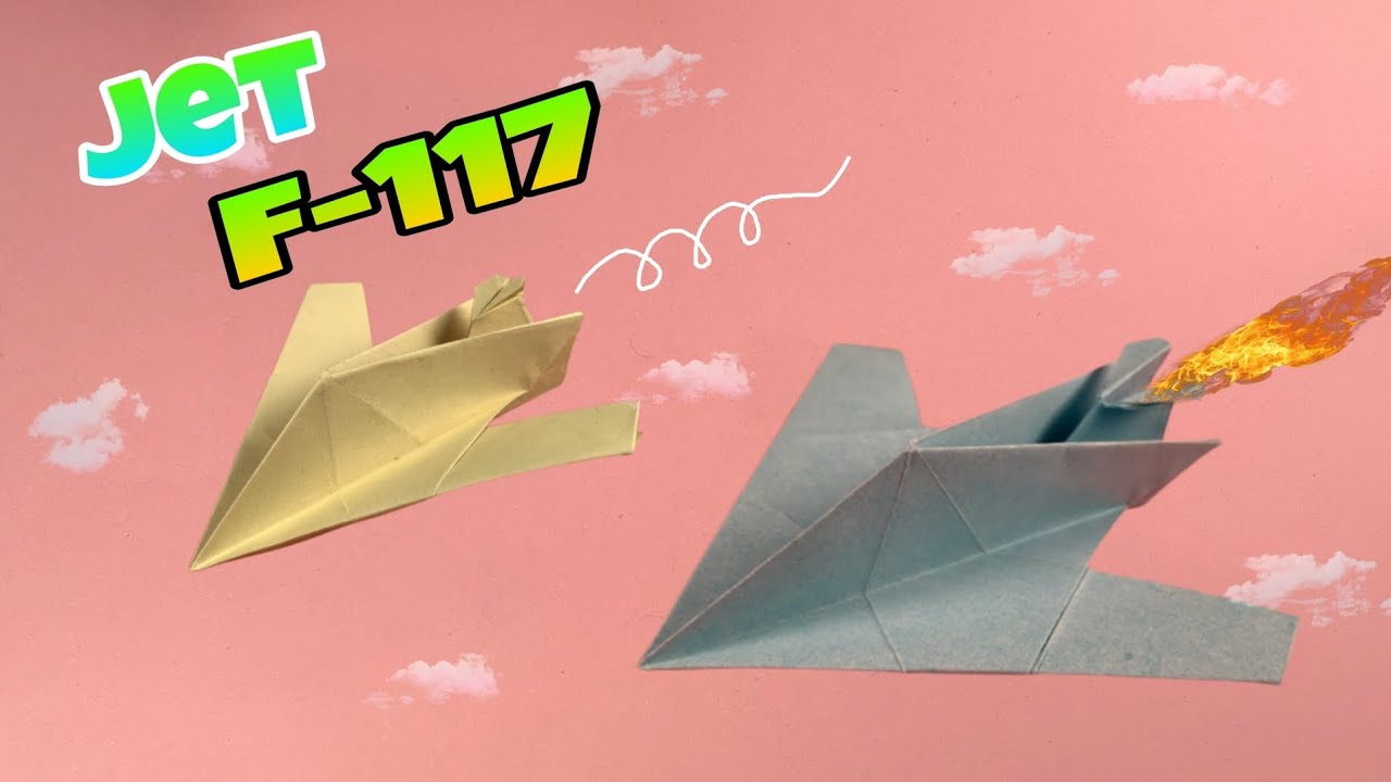 DIY Origami Fighter Jet F-117 NightHawk Tutorial | USA Aircraft Paper ...