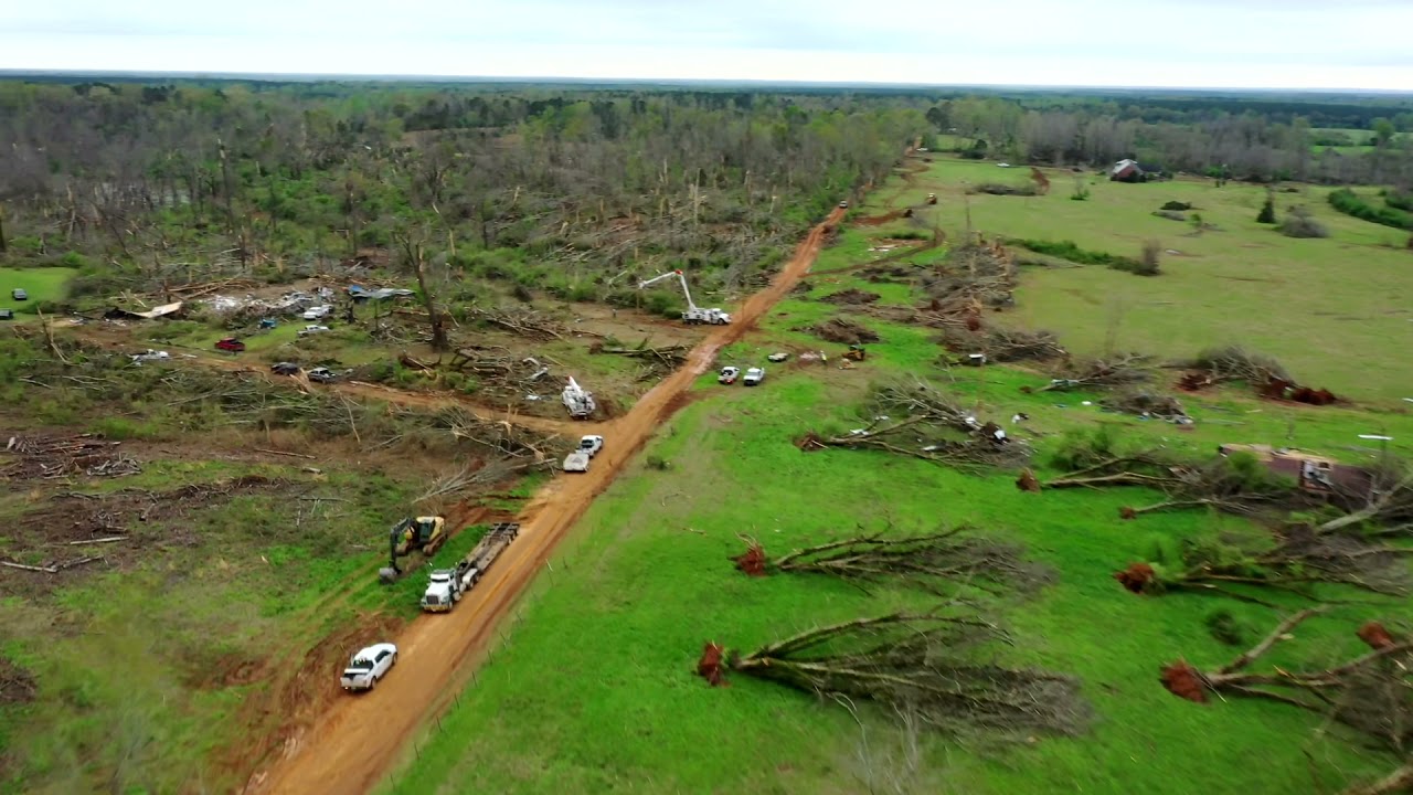 Massive tornado damage path outside of Greensboro, AL - YouTube